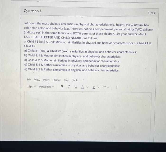 Solved Jot down the most obvious similarities in physical | Chegg.com