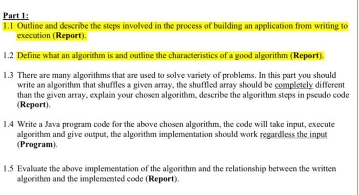Solved Part 1: 1.1 Outline and describe the steps involved | Chegg.com