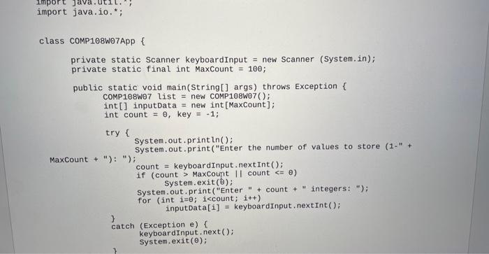 Solved (a) Download three java files "COMP108W07App.java", | Chegg.com