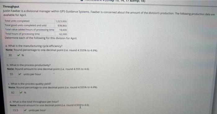 Solved Throughput Justin Fawber is a divisional manager | Chegg.com