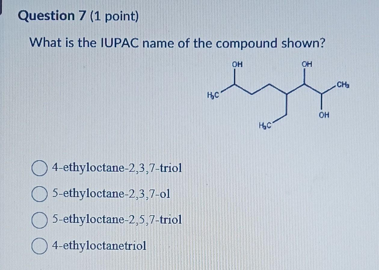 Solved What is the complete systematic IUPAC name for the | Chegg.com