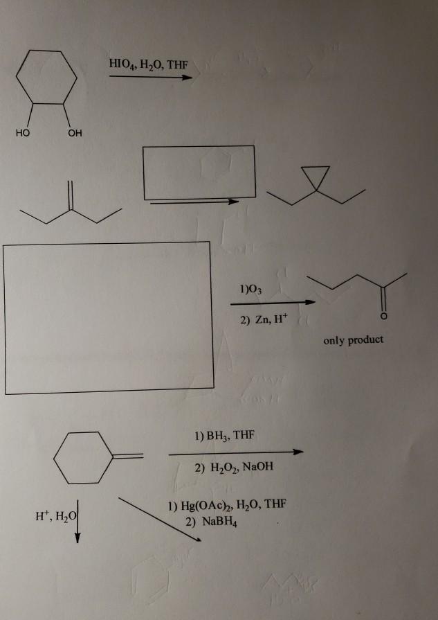 Solved HIO4,H,O, THE HO OH 1903 2) Zn, H+ only product 1) | Chegg.com