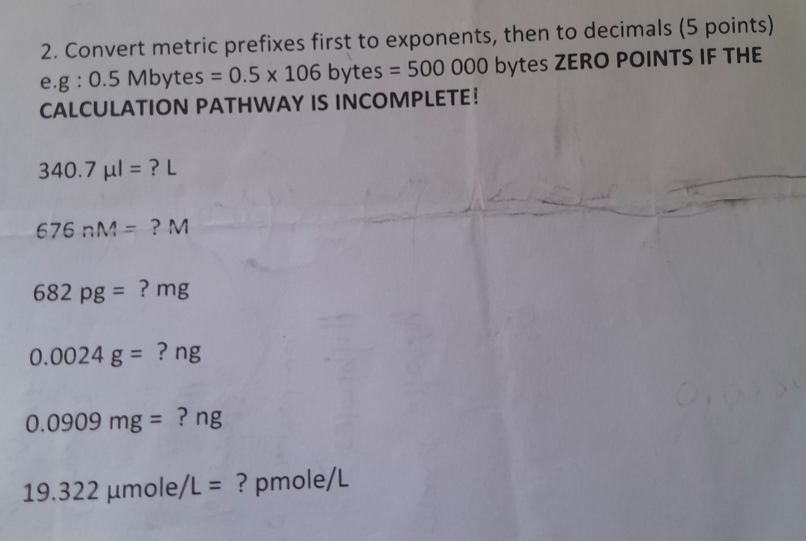 Solved Convert metric prefixes first to exponents, then to | Chegg.com
