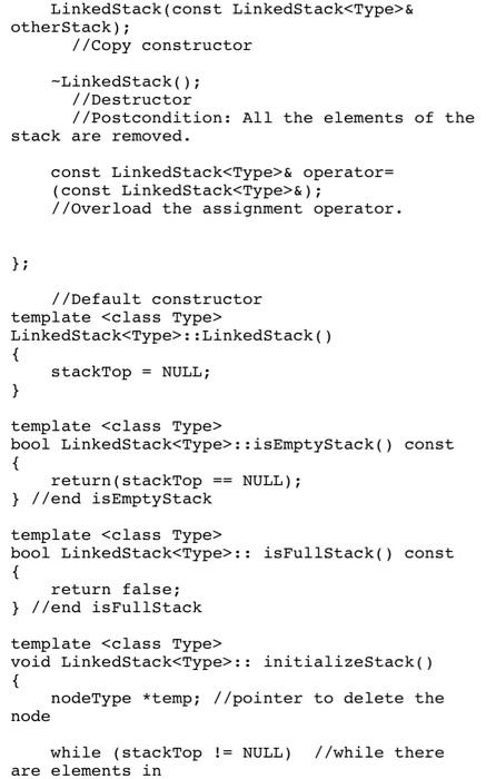 Solved //Header file: stackADT.h #ifndef H_StackADT #define | Chegg.com