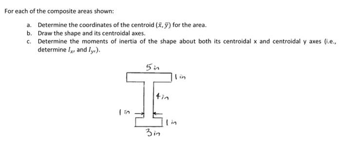 Solved For each of the composite areas shown: a. Determine | Chegg.com
