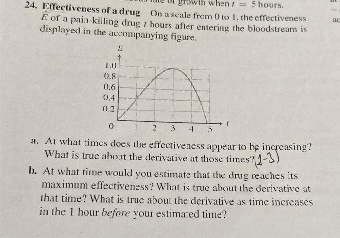 Solved 24. Effectiveness of a drug On a scale from 0 to 1 , | Chegg.com