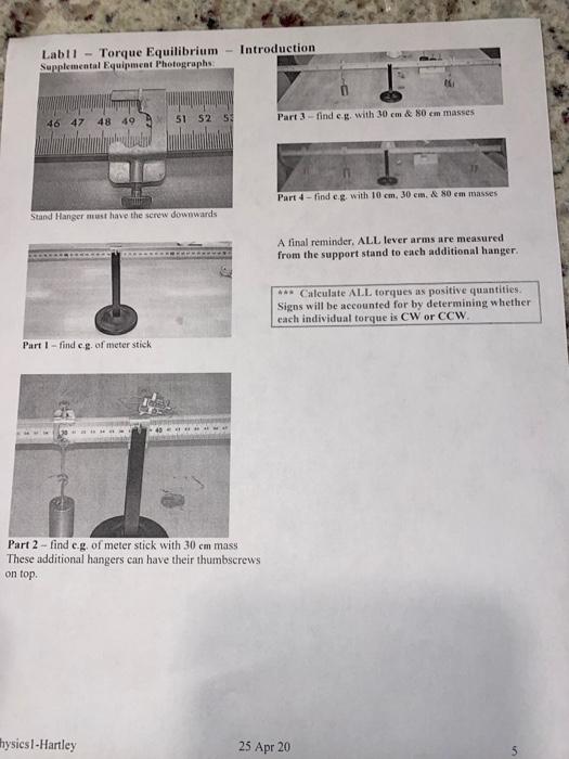 need help answering part four of a physics lab table. | Chegg.com
