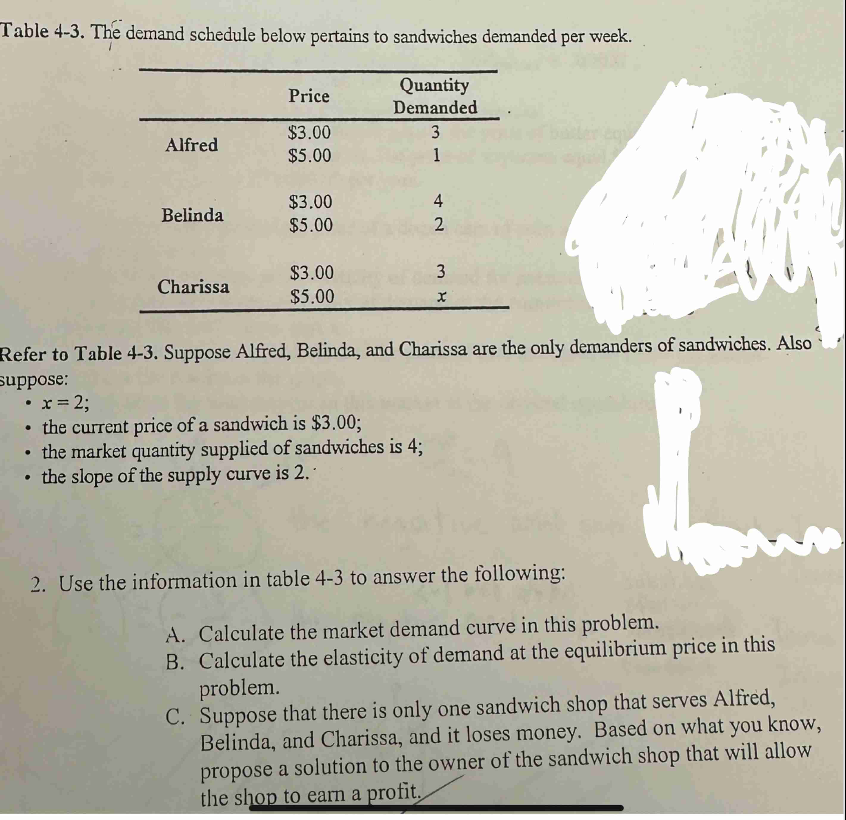 Solved Table 4-3. ﻿The demand schedule below pertains to | Chegg.com