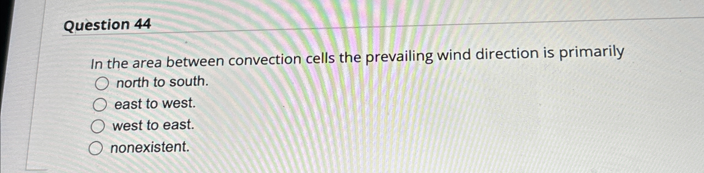 Solved Question 44In the area between convection cells the | Chegg.com