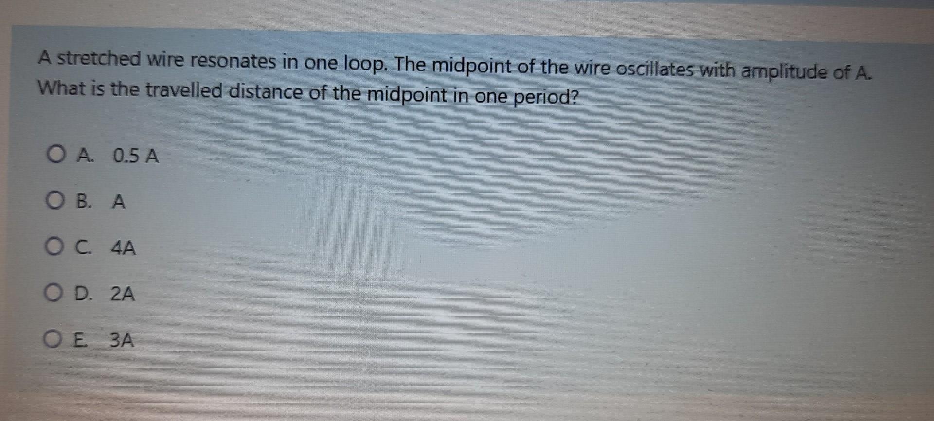 Solved A stretched wire resonates in one loop. The midpoint | Chegg.com