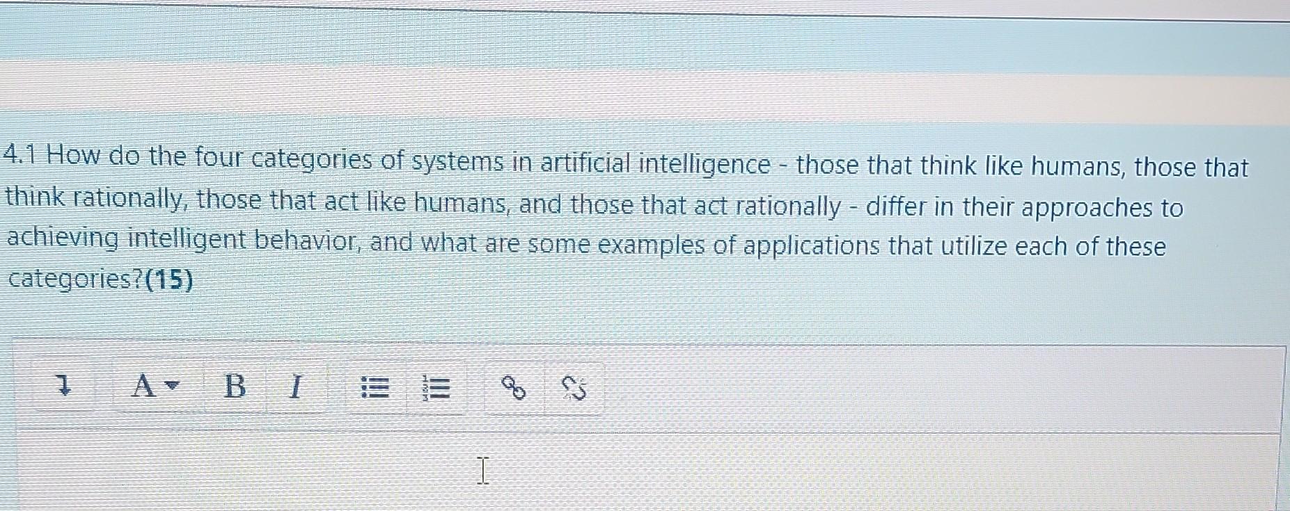 Solved 4.1 How do the four categories of systems in | Chegg.com