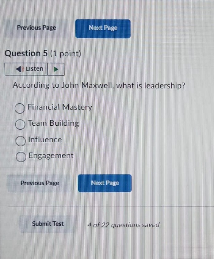 Solved Previous PageQuestion 5 (1 ﻿point)According to John | Chegg.com