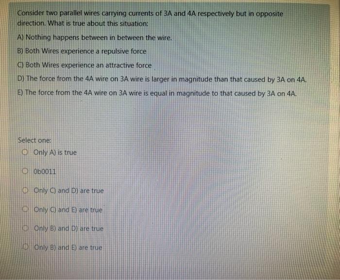 Solved Consider two parallel wires carrying currents of 3A | Chegg.com