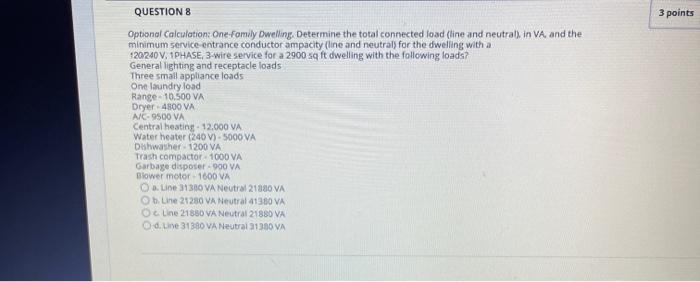 Solved QUESTIONS 3 points Optional Calculation: One-Family | Chegg.com