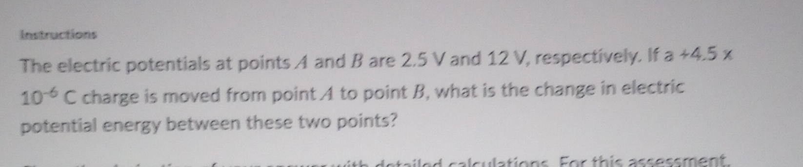 Solved instructionsThe electric potentials at points A and B | Chegg.com