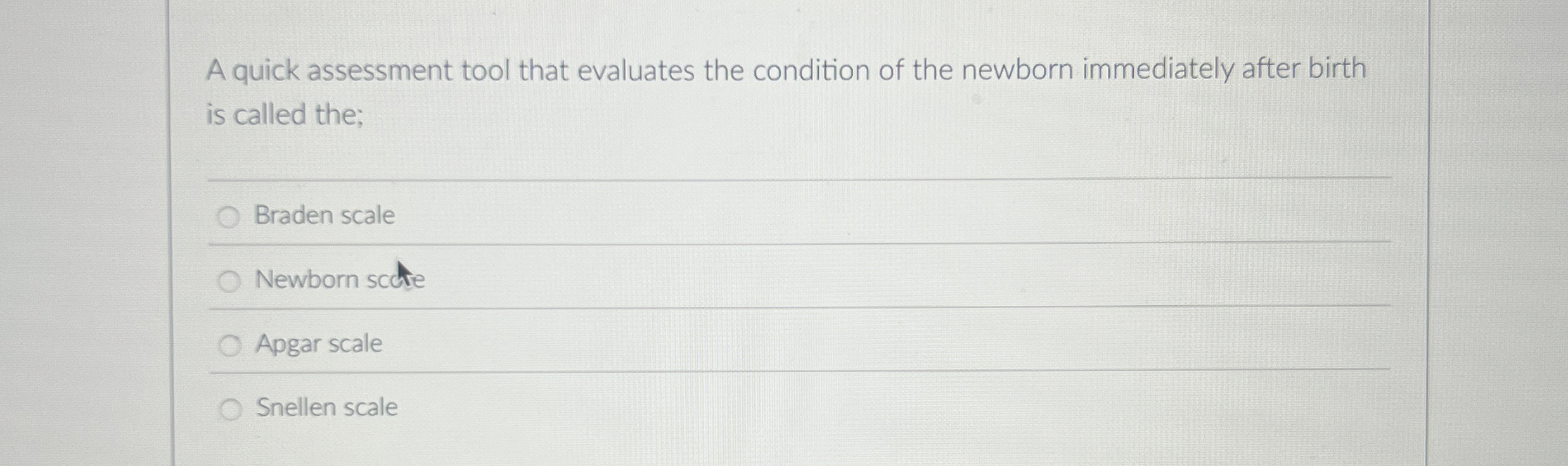 Solved A quick assessment tool that evaluates the condition | Chegg.com