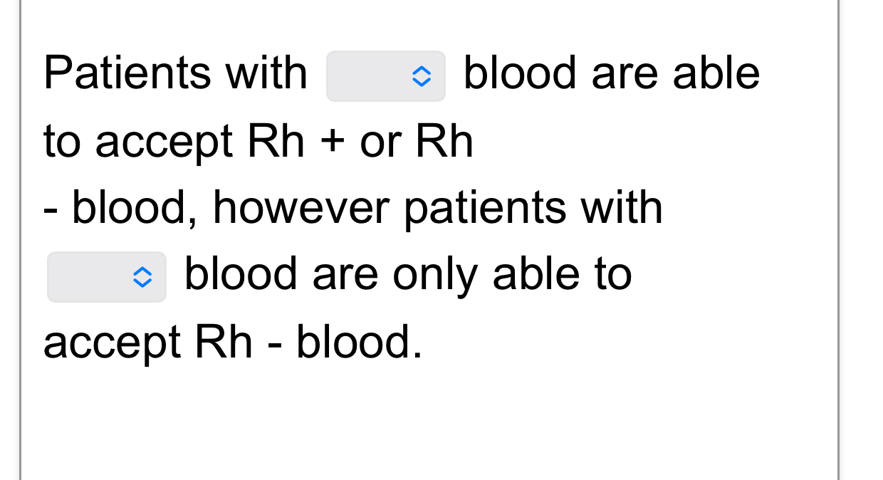 Solved Patients with blood are able to accept Rh+ ﻿or Rh - | Chegg.com