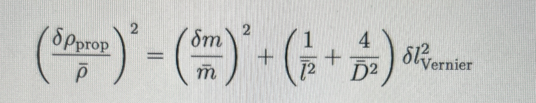 Solved (δρprop (?bar (ρ)))2=(δm(?bar (m)))2+(1?bar (l)2+4?ba | Chegg.com