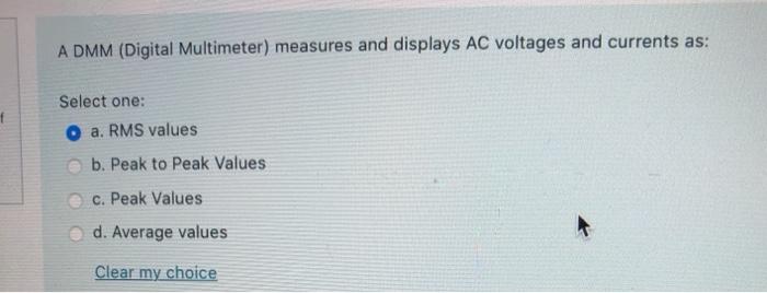Solved A DMM (Digital Multimeter) measures and displays AC | Chegg.com