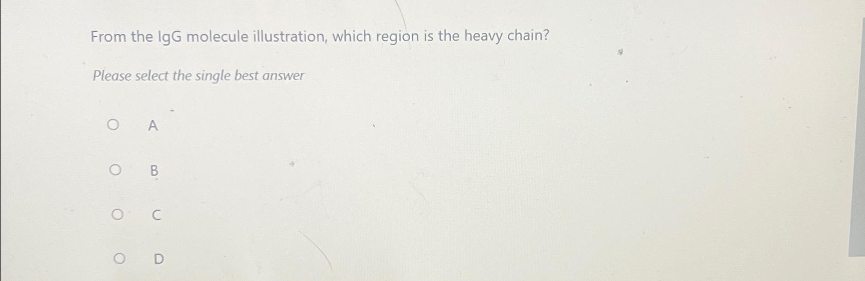 Solved From the IgG molecule illustration, which region is | Chegg.com