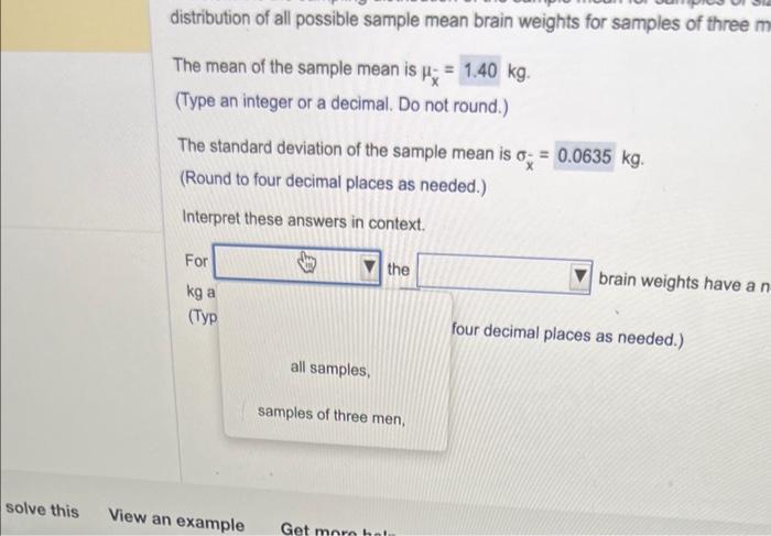Solved the first drop down box options are "all samples" or | Chegg.com