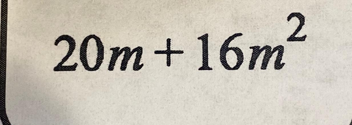 Solved 20m+16m2 | Chegg.com
