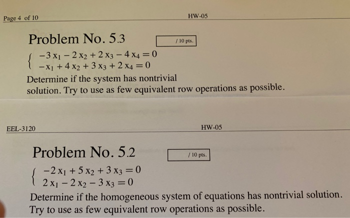 Solved HW-05 Page 4 of 10 / 10 pts. Problem No. 5.3 -3X1 - 2 | Chegg.com