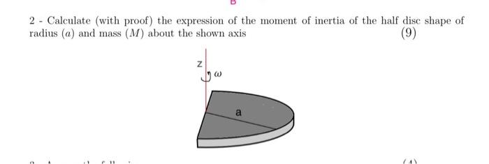 Solved 2 - Calculate (with proof) the expression of the | Chegg.com