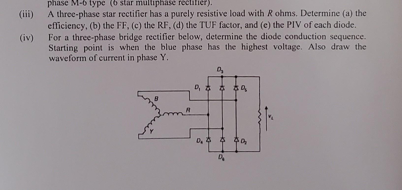 Solved (iii) (iv) phase M-6 type (6 star multiphase | Chegg.com