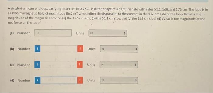 Solved A single-turn current loop, carrying a current of | Chegg.com