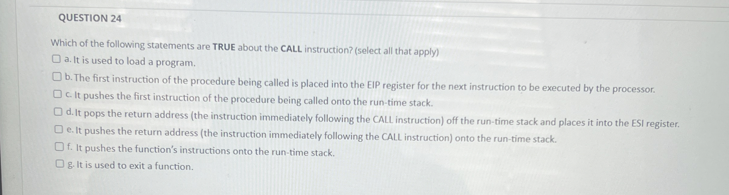 Solved QUESTION 24Which of the following statements are TRUE | Chegg.com