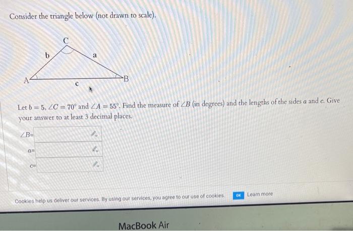 Solved Consider the triangle below. Click on the picture to | Chegg.com