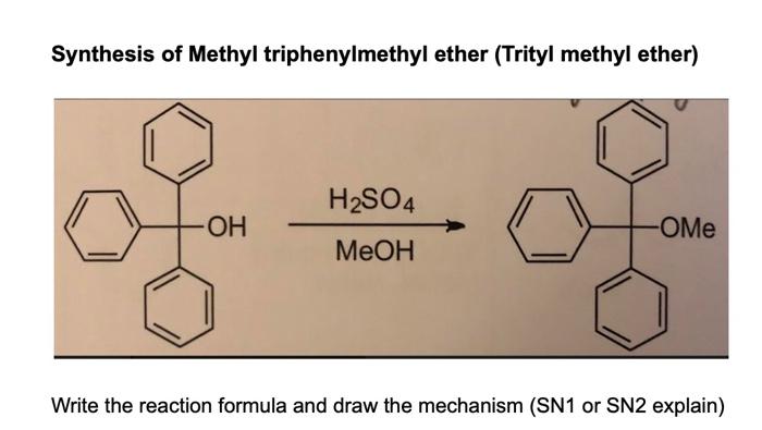 Solved Synthesis of Methyl triphenylmethyl ether (Trityl | Chegg.com