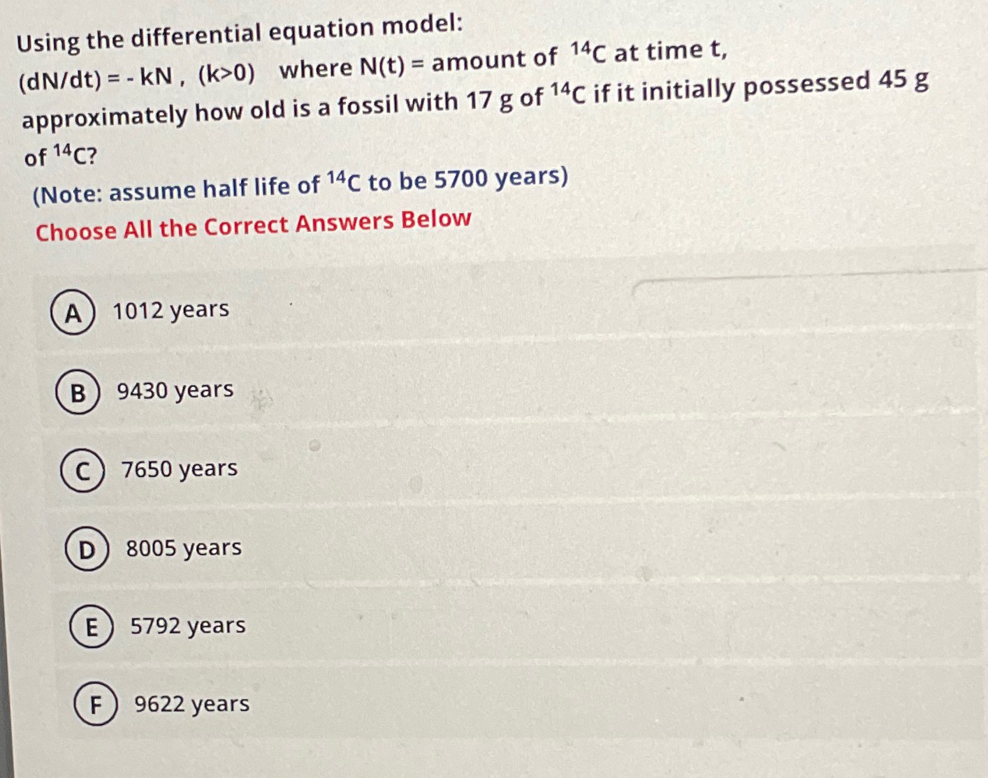 Solved Using the differential equation model:)>(0 ﻿where | Chegg.com