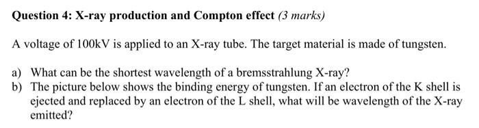 Solved Question 4: X-ray production and Compton effect ( 3 | Chegg.com