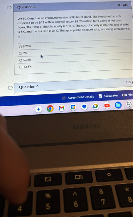 Solved Question 30.5 ﻿ptsWYTC Corp. has an improved version | Chegg.com