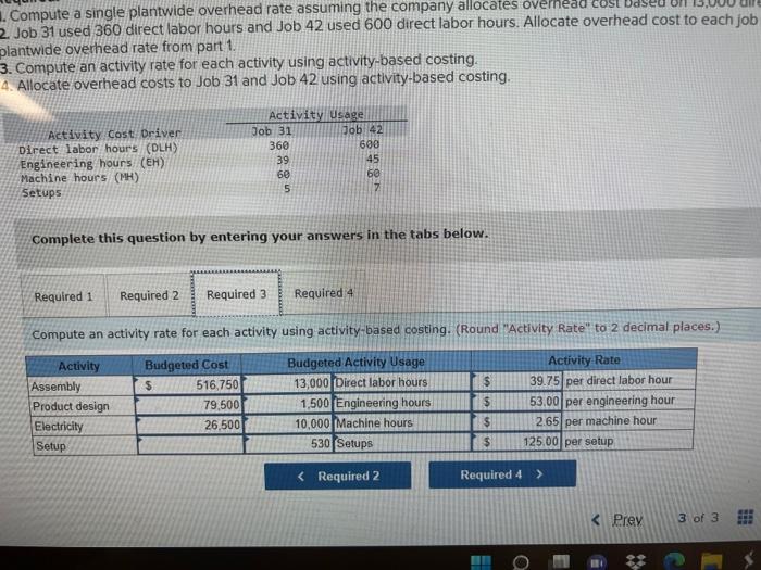 Solved Problem 4-1A (Algo) Comparing plantwide rate method | Chegg.com