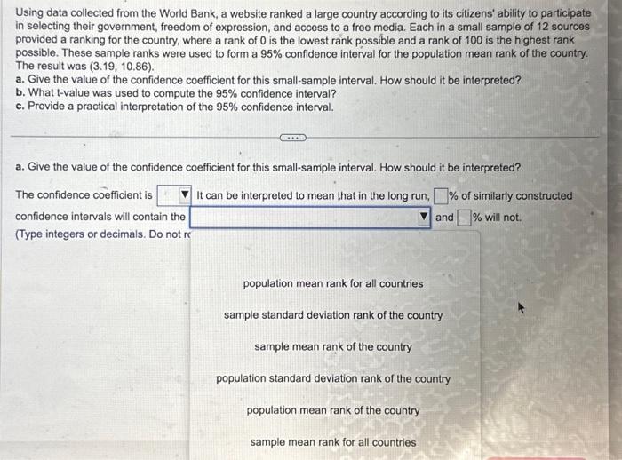 Solved Using data collected from the World Bank, a website | Chegg.com