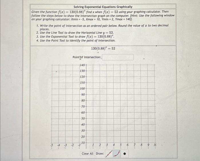Solved Solving Exponential Equations Graphically Given the | Chegg.com