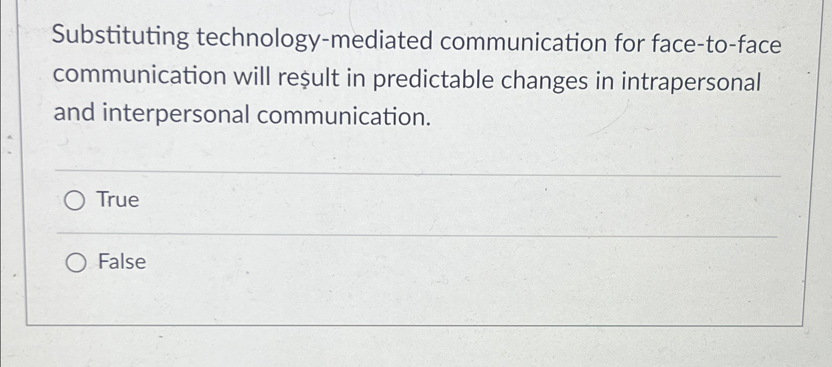 Solved Substituting technology-mediated communication for | Chegg.com