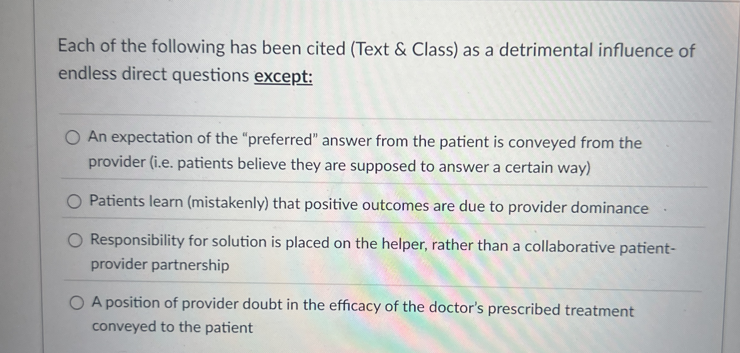 Solved Each of the following has been cited (Text & Class) | Chegg.com