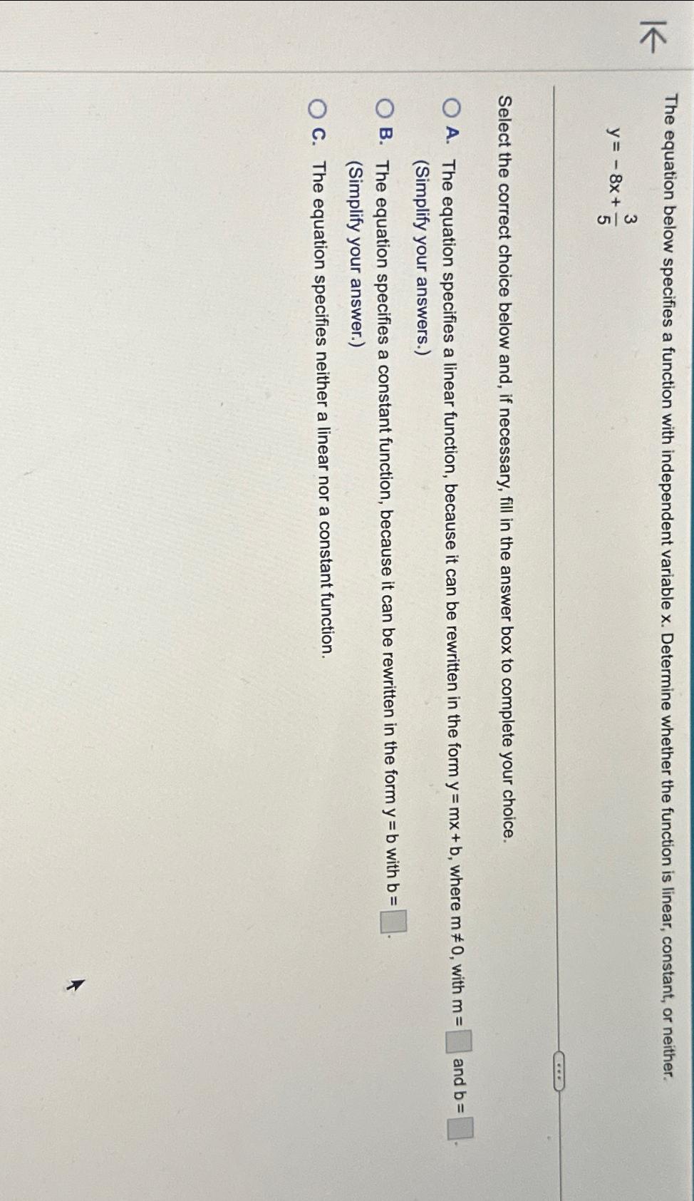 Solved The equation below specifies a function with | Chegg.com