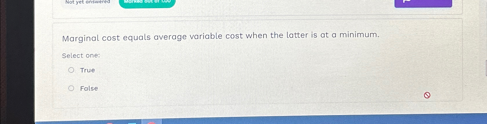Solved Marginal cost equals average variable cost when the | Chegg.com