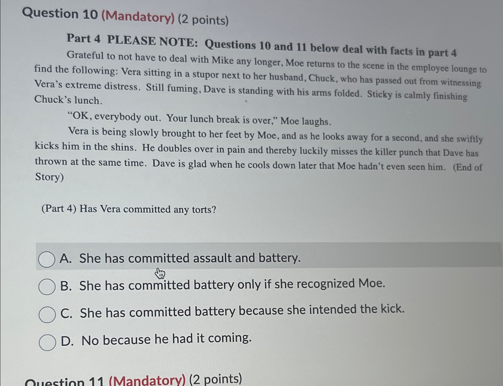 Solved Question 10 (Mandatory) (2 ﻿points)Part 4 ﻿PLEASE | Chegg.com