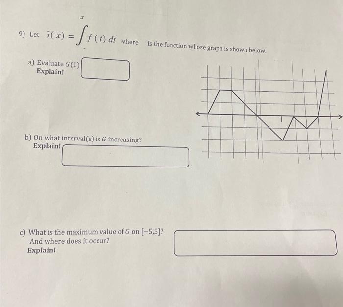 9) Let r(x)=∫f(t)dt where is the function whose graph | Chegg.com