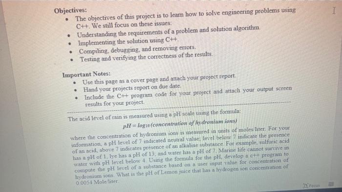 Solved The Objectives Of This Project Is To Leam How To 