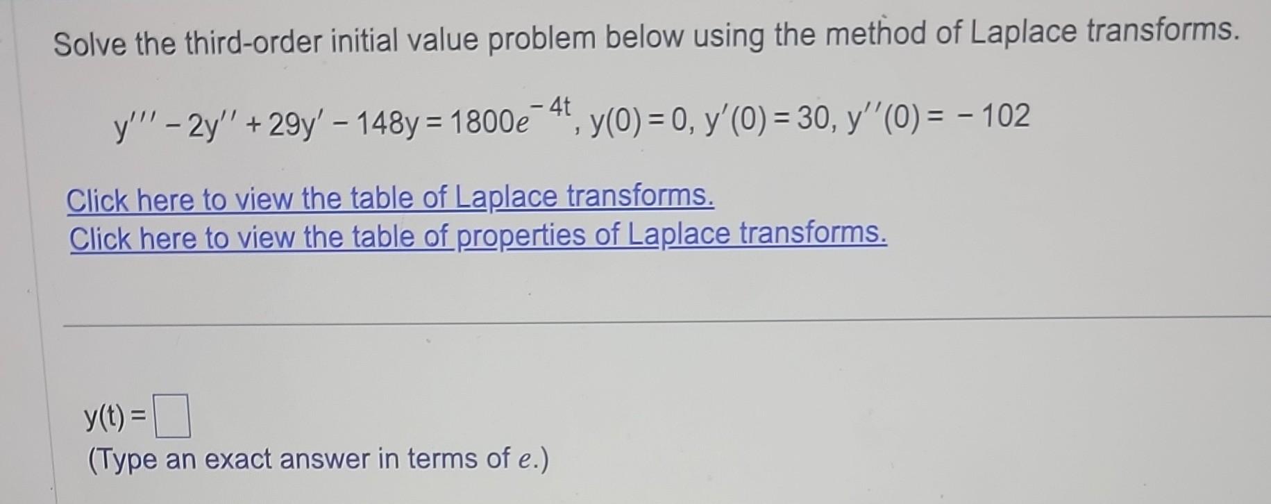 Solved Solve the third-order initial value problem below | Chegg.com