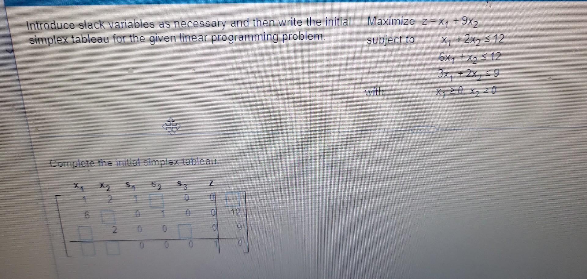 Solved Introduce slack variables as necessary and then write | Chegg.com