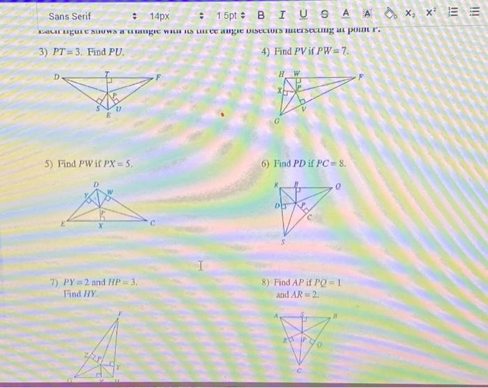 Solved Each figure shows a triangle with its three angle | Chegg.com