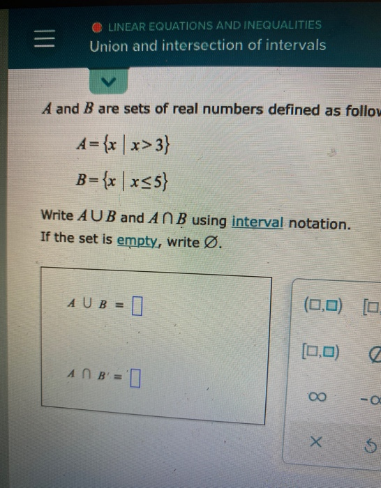 Solved LINEAR EQUATIONS AND INEQUALITIES Union and | Chegg.com